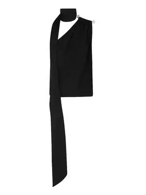 Giuseppe Di Morabito Asymmetric Crystal-embellished Blouse - Black