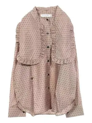 Dior Polka-dot Ruffled Silk Blouse - Neutrals