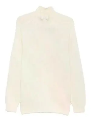 SCAGLIONE High-neck Raglan-sleeve Sweater - Neutrals