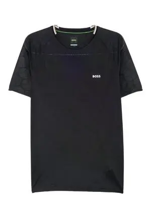BOSS Logo-print Raglan-sleeve T-shirt - Blue