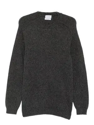 SCAGLIONE Ribbed-knit Raglan-sleeve Sweater - Grey