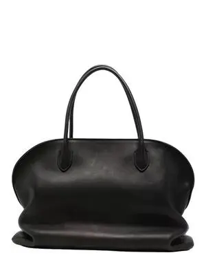 THE ROW Margaux 15 Leather Tote Bag - Black