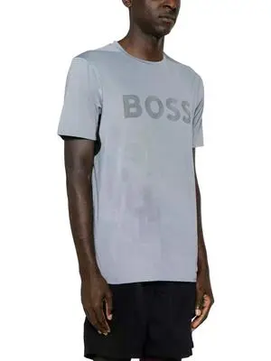 BOSS Logo-print Short-sleeve T-shirt - Grey