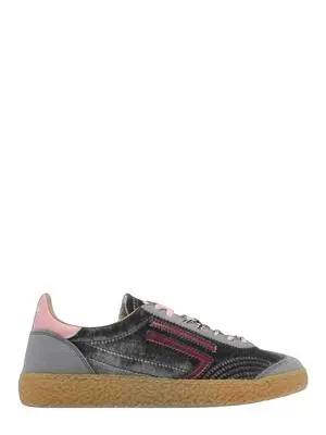 PURAAI Velvet-effect Panelled Lace-up Sneakers - Grey