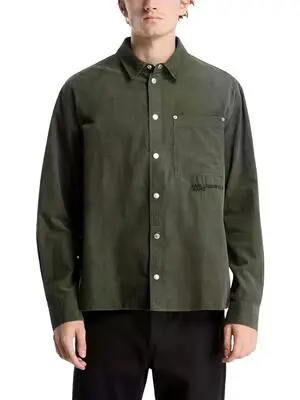 Karl Lagerfeld Logo-embroidered Corduroy Shirt - Green