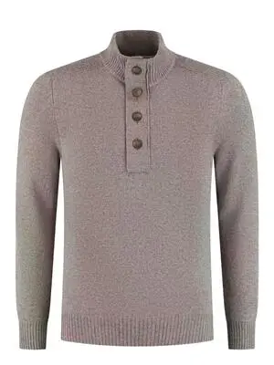 GRAN SASSO High Neck Button-fastening Sweater - Brown