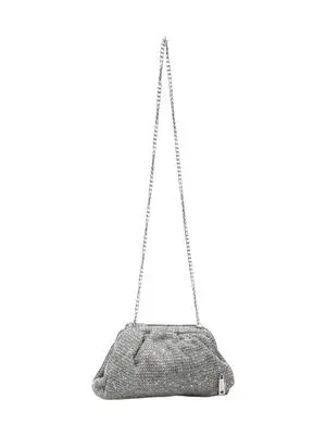 LA MILANESA Sequin Embellished Knitted Clutch Bag - Grey