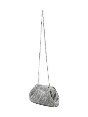 LA MILANESA La Milanesa Sequin Embellished Knitted Clutch Bag Grey