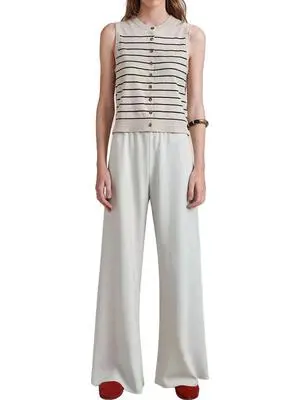 LA LIGNE Sleeveless Striped Cardigan - Neutrals