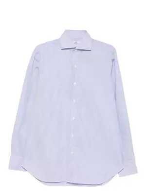 FINAMORE 1925 Striped Long-sleeve Shirt - Blue