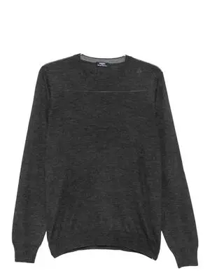 BARBA NAPOLI Crew Neck Long Sleeve Sweater - Grey