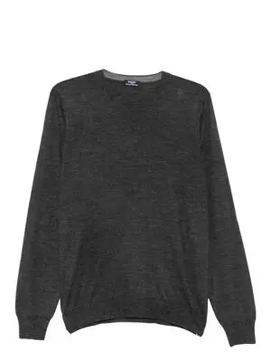 BARBA NAPOLI Crew Neck Long Sleeve Sweater - Grey
