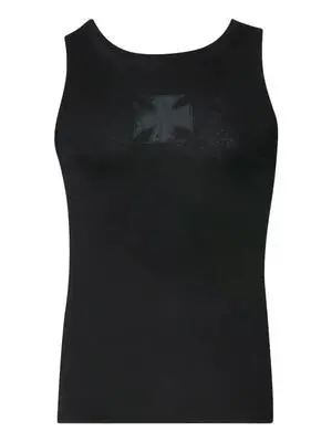 Vetements Biker Cross Print Tank Top - Black