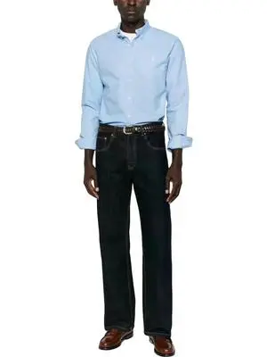 Polo Ralph Lauren Embroidered-logo Button-down Shirt - Blue