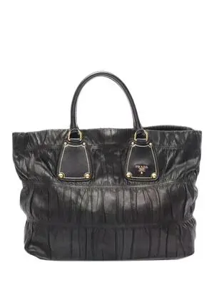 Prada Gaufre Saffiano Tote Bag - Black