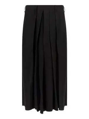Yohji Yamamoto Hakama Pleated Wool Trousers - Black