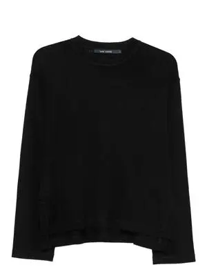 Sofie D'hoore Long Sleeve Knit With Contrast Stitching - Black