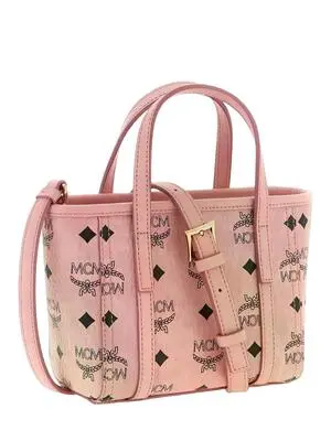 Mcm Toni Visetos Monogram Top-zip Tote Bag - Pink