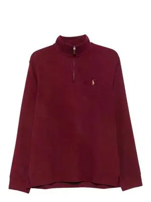 Polo Ralph Lauren Polo Ralph Lauren Quarter-Zip Embroidered Logo Sweater Red