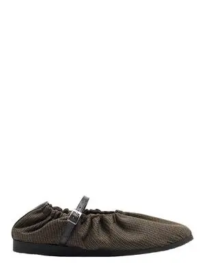 NAGUISA Leonora Mary Jane Shoes With Tartan And Buckle Detail - Black