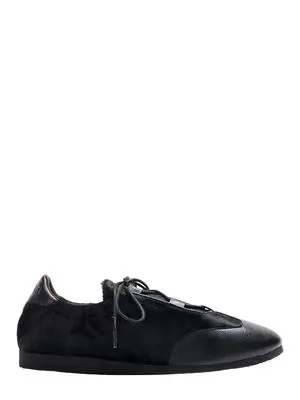 NAGUISA Raluca Calfskin And Goatskin Sneakers - Black