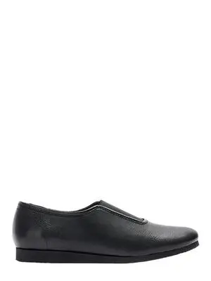 NAGUISA Saturia Wild Glossy Goatskin Leather Shoes - Black