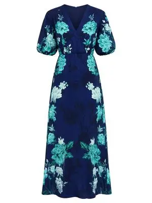 RAISHMA Frankie Navy Floral Maxi Dress - Blue