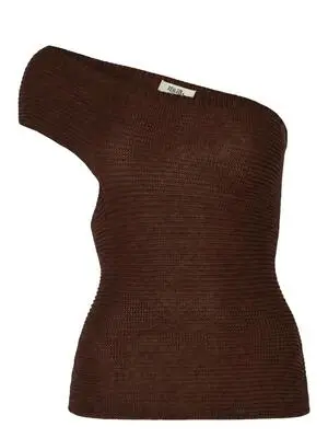 PAR Y ESCALA One-shoulder Cotton Top - Brown