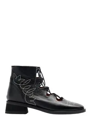 NAGUISA Emilia Craft Ankle Boots - Black
