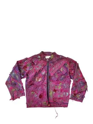 ZASTASTUDIO Wearable Ruins Shredded Denim Jacket - Pink