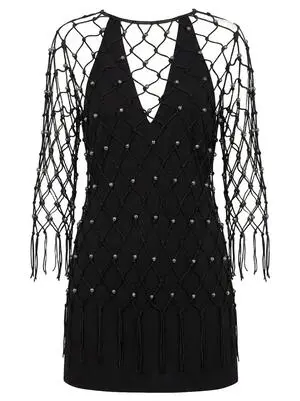 TOHEN Manon Beaded Mini Dress - Black