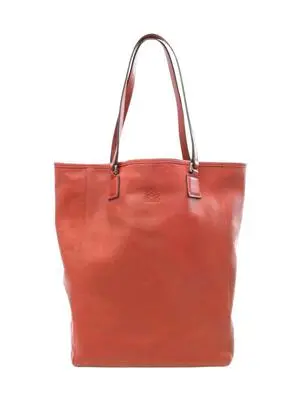 Loewe 2010s Anagram Leather Tote Bag - Red