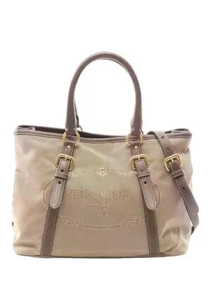 PRADA Prada Logo Jacquard Tote Bag