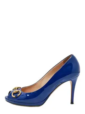 Gucci Horsebit Peep-toe Pumps - Blue
