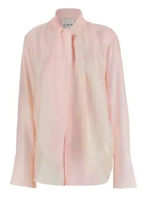 SA SU PHI Silk Pussy-bow Shirt - Pink