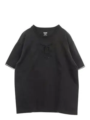 Hermès Cotton Embroidered Lace-trim T-shirt - Black