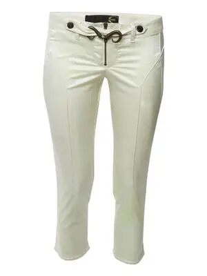 Just Cavalli Cream Capri Lace-up Trousers - Neutrals