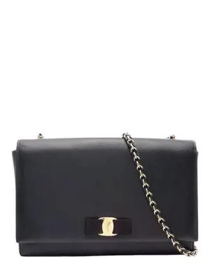 FERRAGAMO 2010s Vara Bow Shoulder Bag - Black