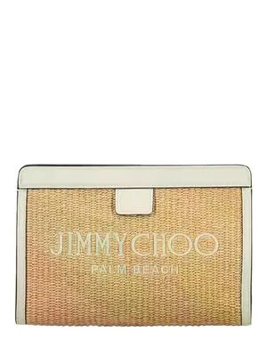 JIMMY CHOO Palm Beach Clutch Bag - Neutrals