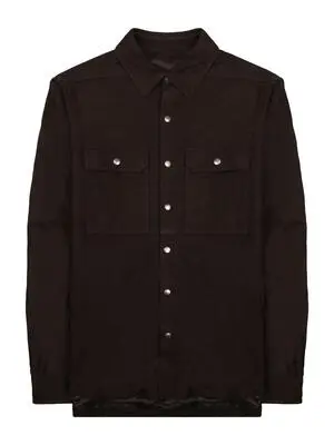 Rick Owens Giacca In Pelle "outershirt - Brown