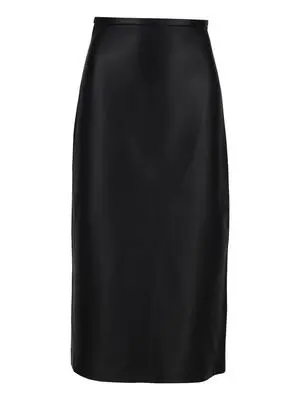 Co Gonna Midi Skirt In Leather - Black