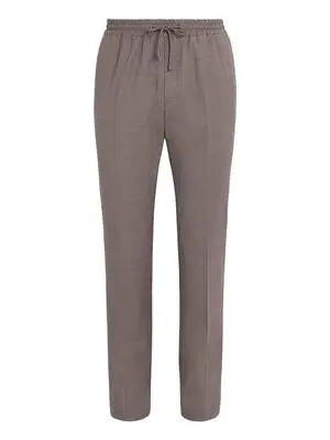 Pal Zileri Stretch-virgin Wool Drawstring Trousers - Brown