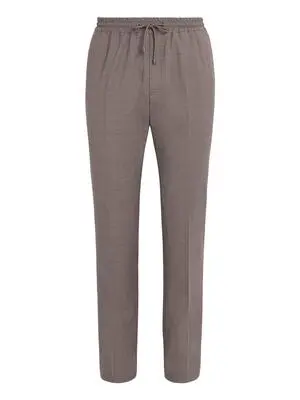 Pal Zileri Stretch-virgin Wool Drawstring Trousers - Brown