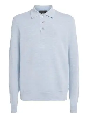 Rlx Ralph Lauren Knit Long-sleeve Polo Shirt - Blue