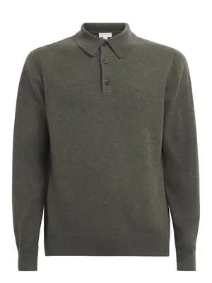 Sunspel Cashmere Long-sleeve Polo Shirt - Green
