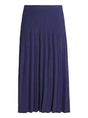 Staud Pleated Lena Midi Skirt - Navy