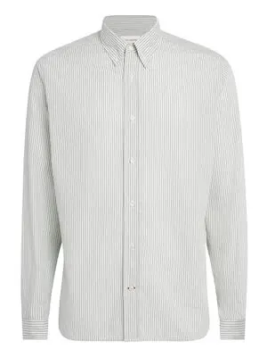 Oliver Peoples Cotton Stripe Brook Shirt - Green