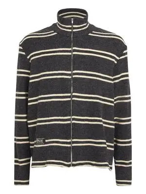 SONG FOR THE MUTE Zip-up Striped Cardigan - Grey