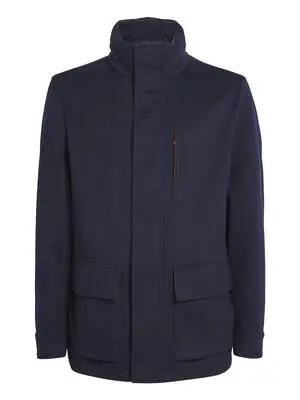 Paul & Shark Cashmere Hybrid Coat - Navy