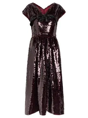 SIMONE ROCHA SIMONE ROCHA Sequin-Embellished Midi Dress With Bow Appliqué